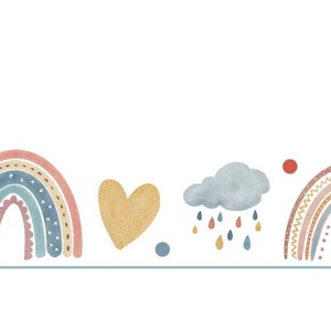 Boho Neutral Rainbows Name Strip Desk Name Tag Strip - Etsy