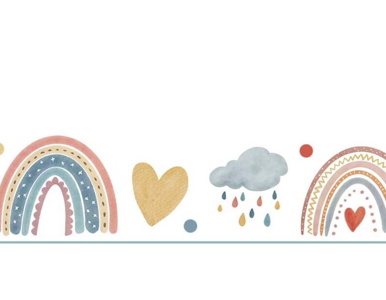 Boho Neutral Rainbows Name Strip Desk Name Tag Strip | Etsy