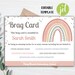 EDITABLE Brag Card for Employees, Teachers, Students, Co-workers ...