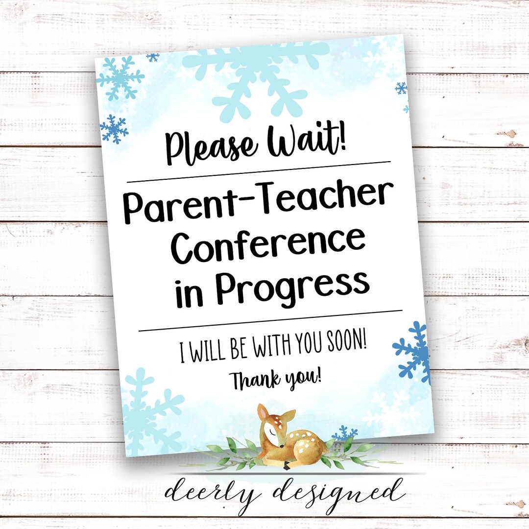 January Winter Theme Parent Teacher Conference Sign - Do Not Disturb ...