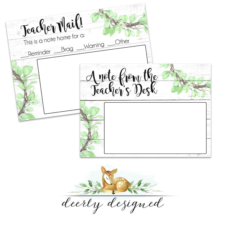 Set of 2 Farmhouse Shiplap Teacher Mail Note From the | Etsy