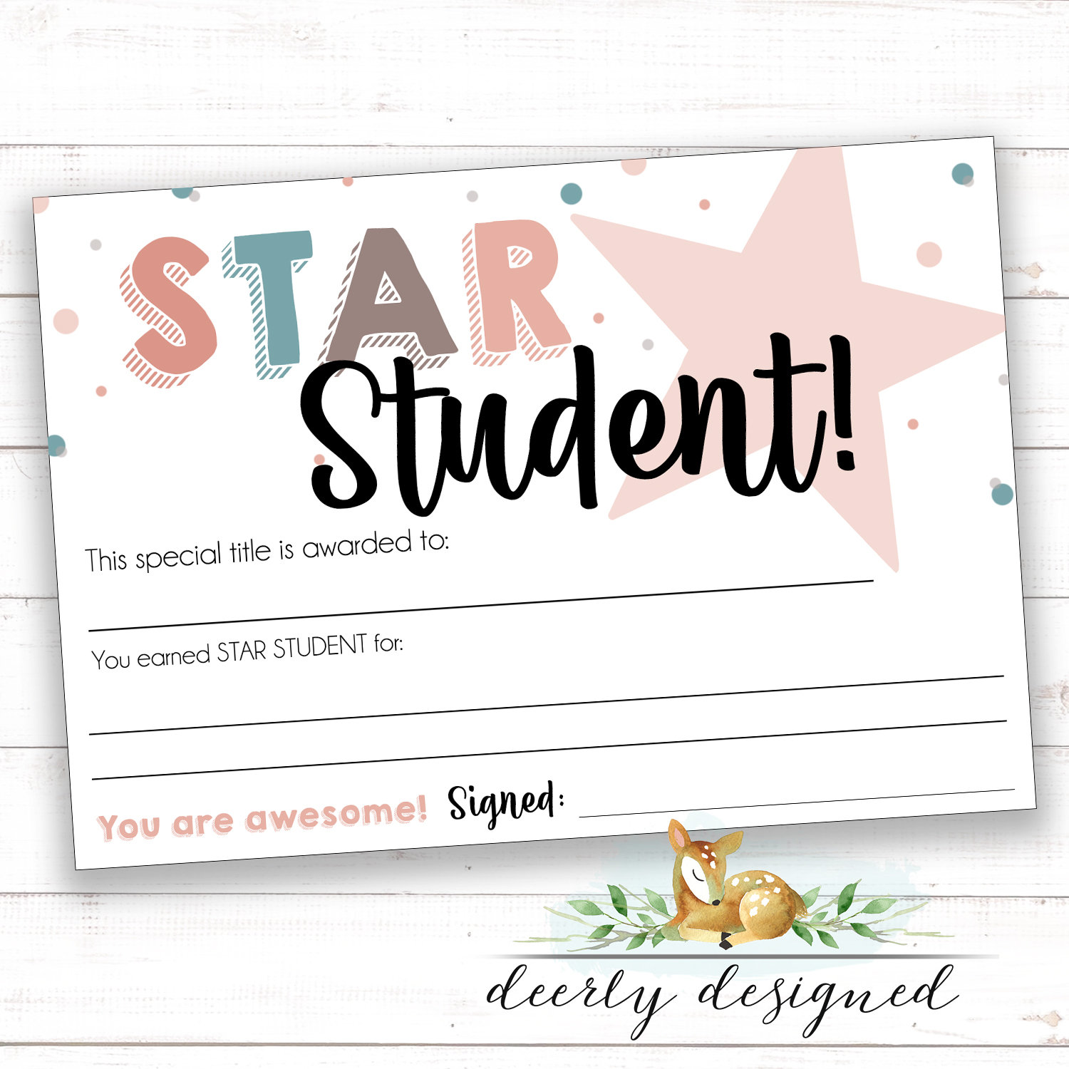 Boho Star Student Positive Reinforcement Ticket- Classroom Management ...