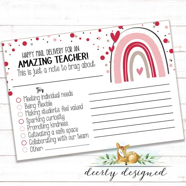 Teacher Valentine Card - Etsy