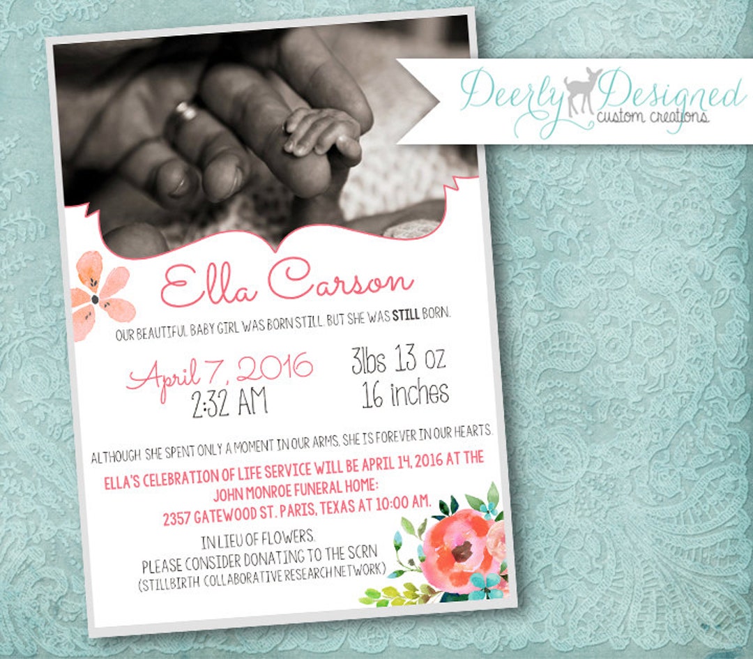 Baby Memorial Service; Remembering Child; Stillborn; Funeral ...