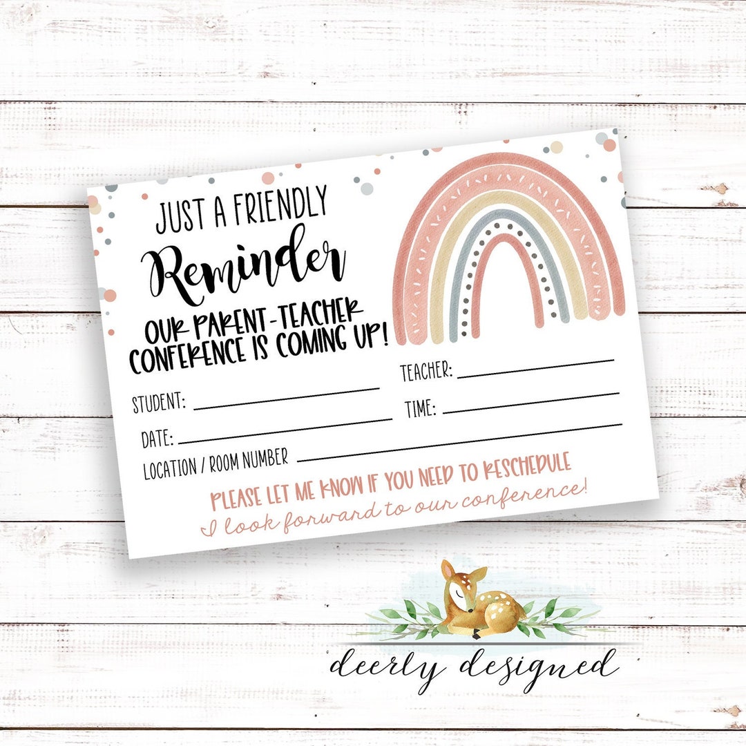 Parent Teacher Conference Reminder Note - Communication Folder - Parent ...