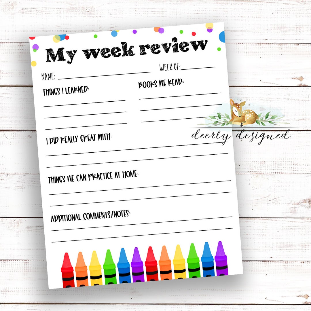 Preschool Week Review Template - Headstart - Preschool - Mothers Day ...