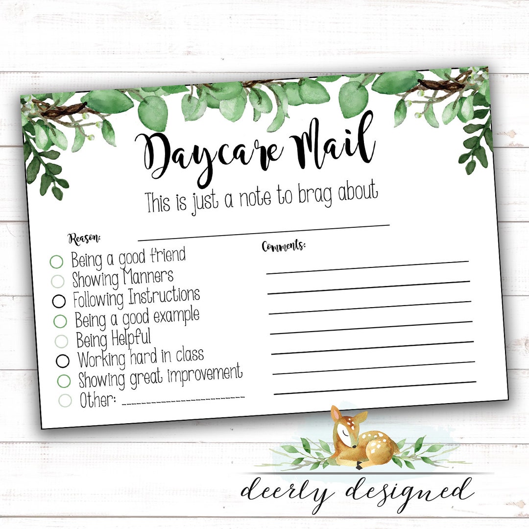 Daycare Mail Farmhouse - Note From Daycare Teacher - Homeschool ...