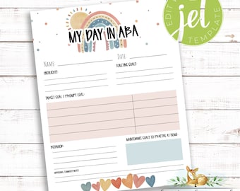 ABA Parent/guardian Communication Log- Applied Behavior Analysis- RBT ...