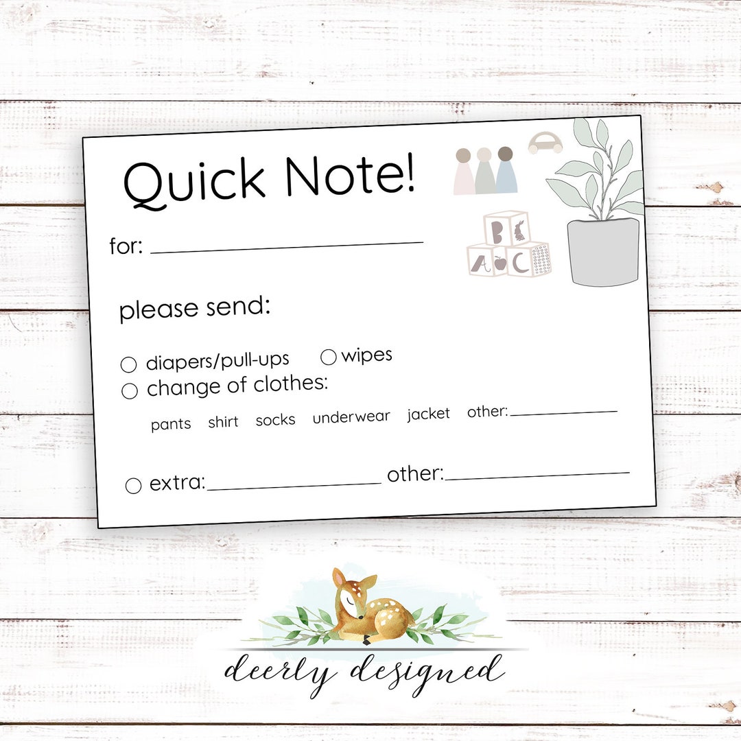 Quick Note From Daycare - Montessori Daycare Homeday Care Preschool ...