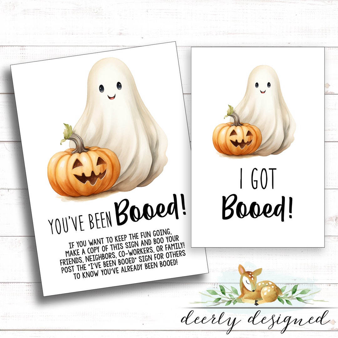 Cute Booed Basket Sign You've Been Booed Halloween Gift Gift Basket ...