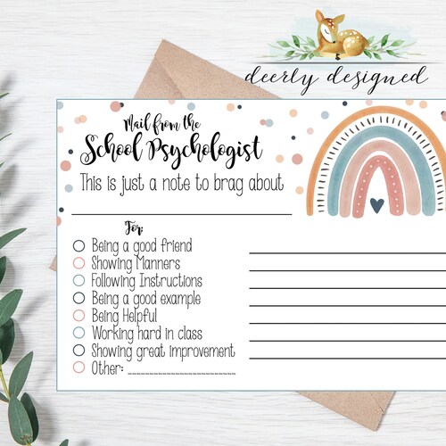 School Psychologist Mail Note From the School Psychologist - Etsy