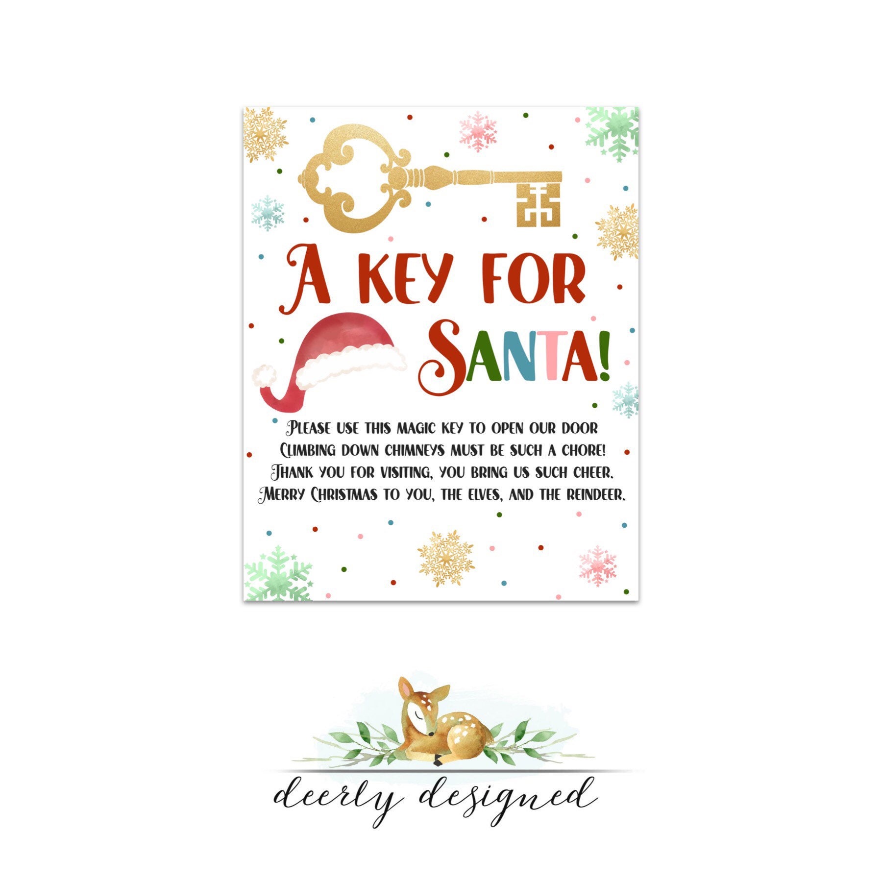 A Key for Santa Sign Santa Key Magic Key for Santa Note - Etsy