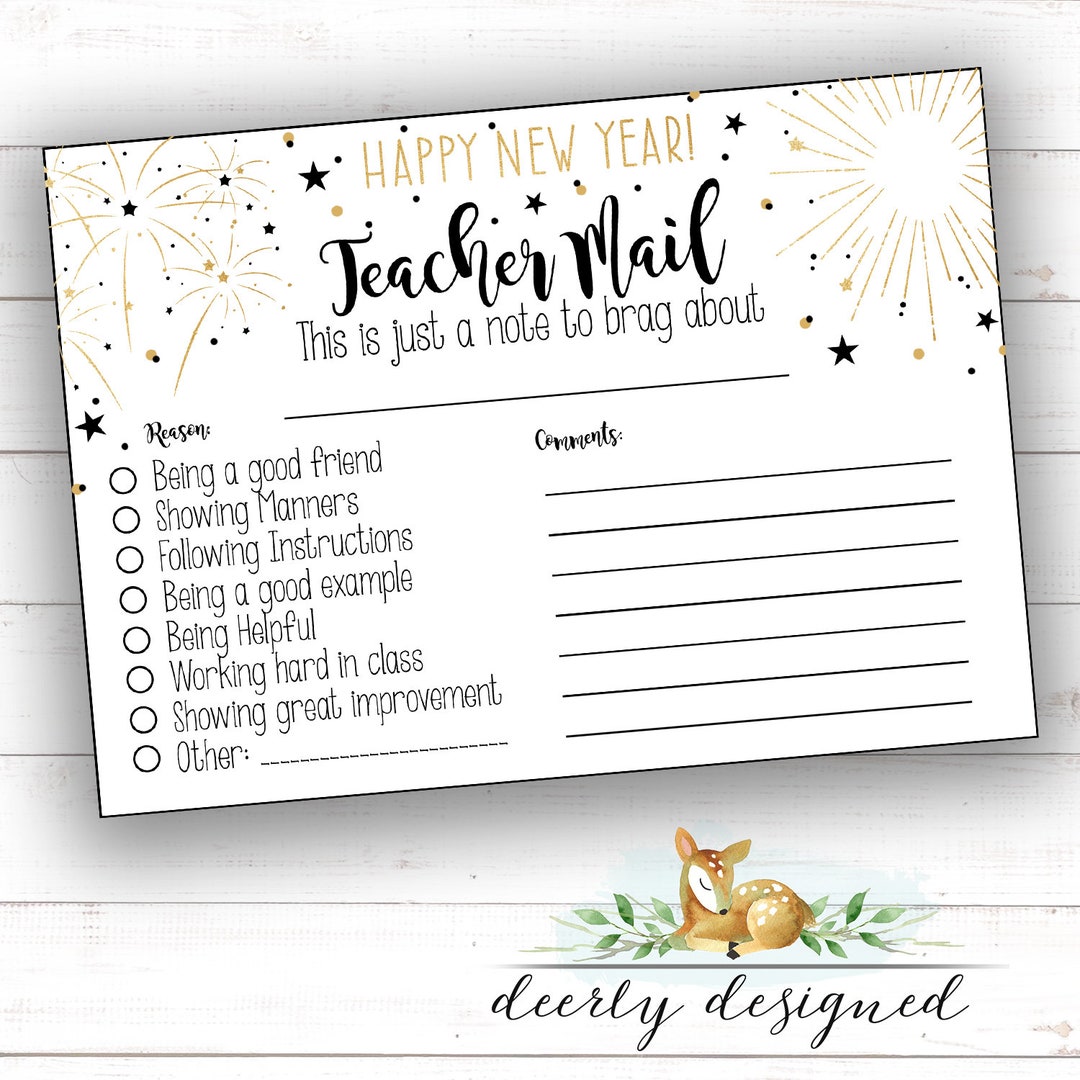 Teacher Mail New Year 2023 - New Year Classroom Stationary - Teacher ...