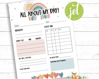 EDITABLE Daycare Daily Report Template - Headstart - Preschool ...