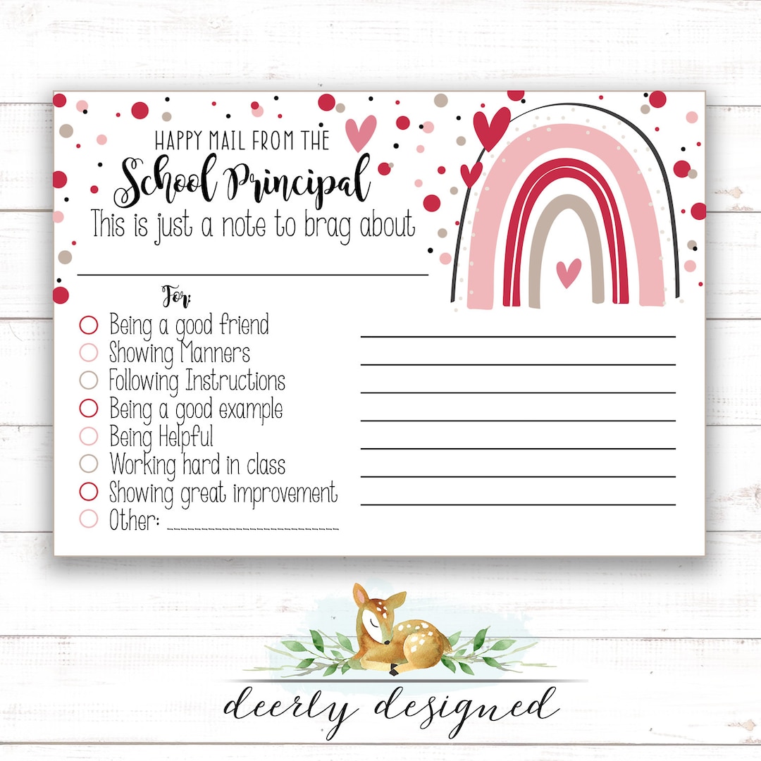 Principal Printable - Note From Principal - From Principal Office ...