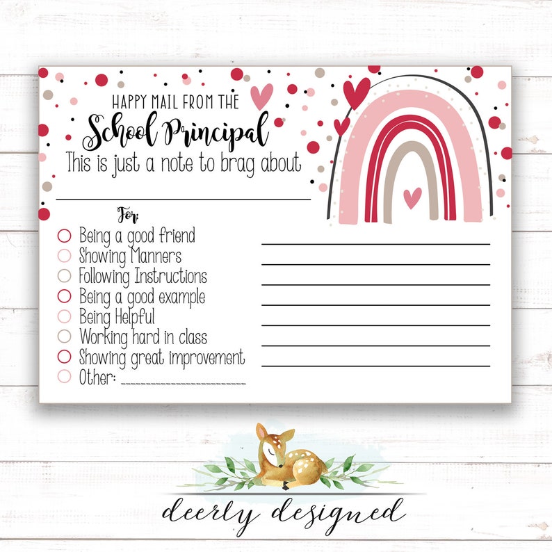 Principal Printable - Note From Principal - From Principal Office ...