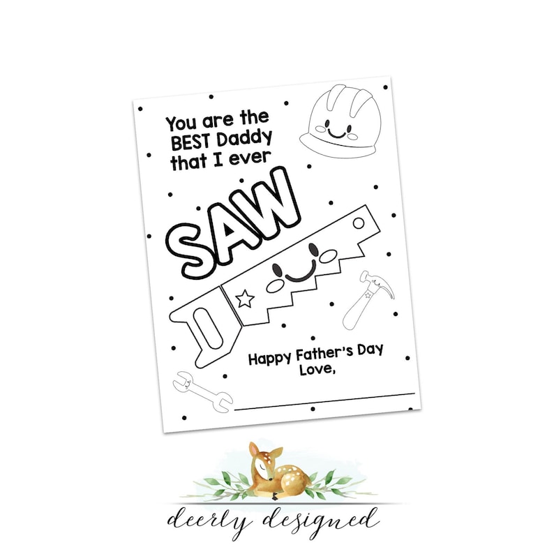 Father's Day Coloring Page - Card - Printable - Tools Father's Day ...