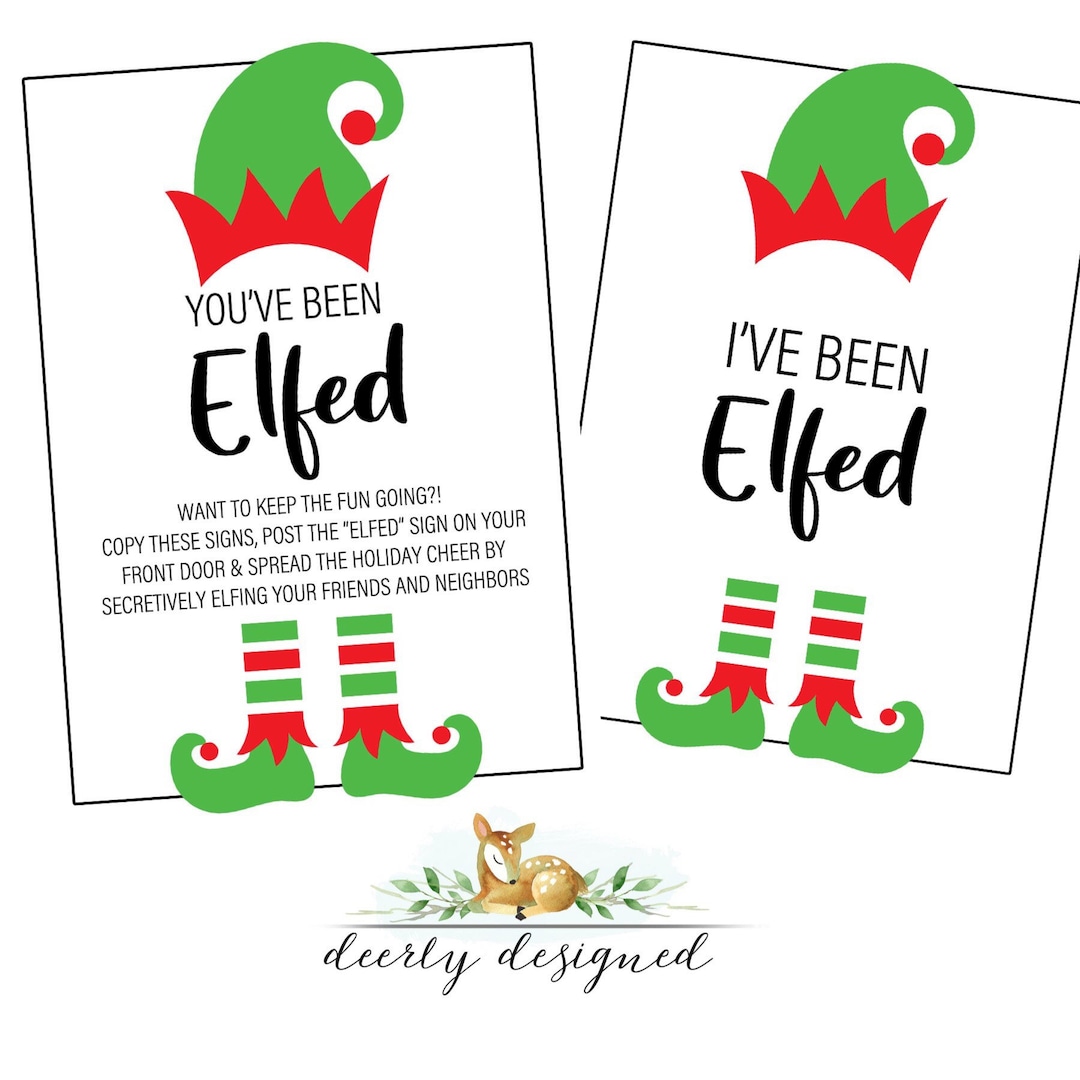 You've Been Elfed Printable Elfed Elf Instant Download Elf Prank Elf ...