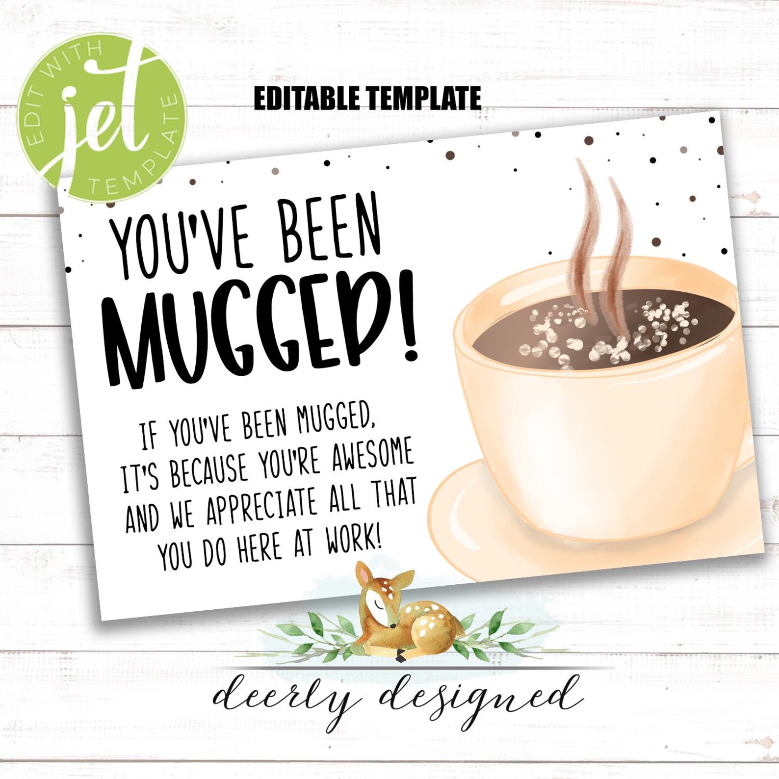 EDITABLE You've Been Mugged - Coffee Mug Gifts - Office Gift Prank ...
