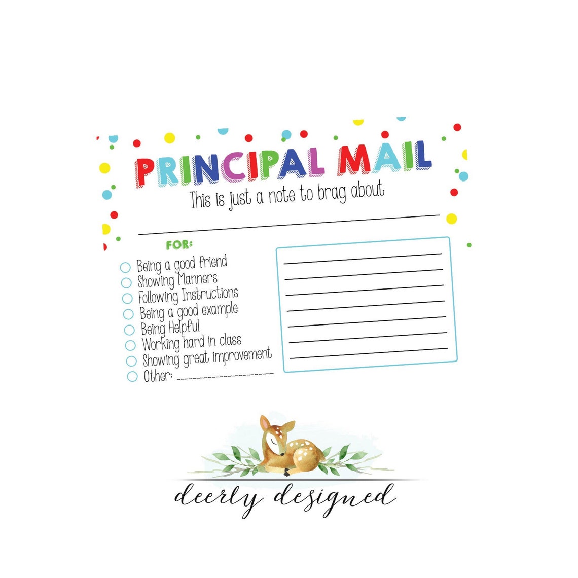 Principal Printable - Note From Principal - From Principal Office ...