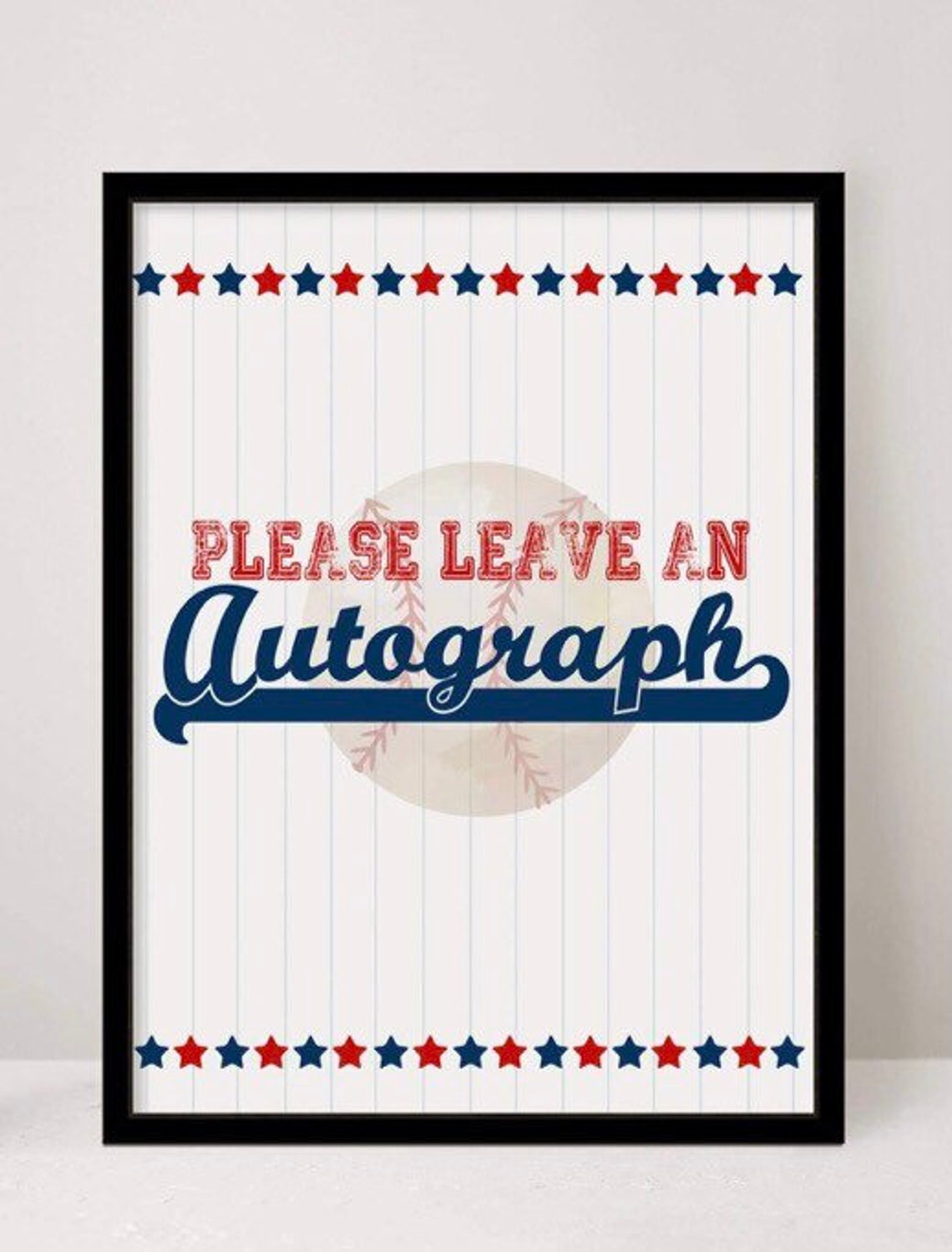Baseball 8x10 Autograph sign Printable Baseball Birthday | Etsy