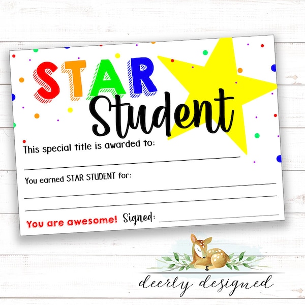 Star Student - Etsy