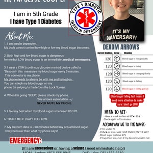 T1D Medical Alert Information - Child Information - Emergency Contact ...