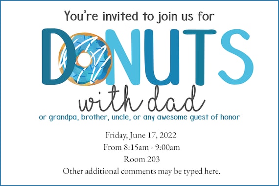 Donuts For Dad Invitation Template