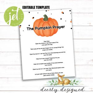 EDITABLE Pumpkin Prayer Printable - Christian Halloween Activity - Jack ...