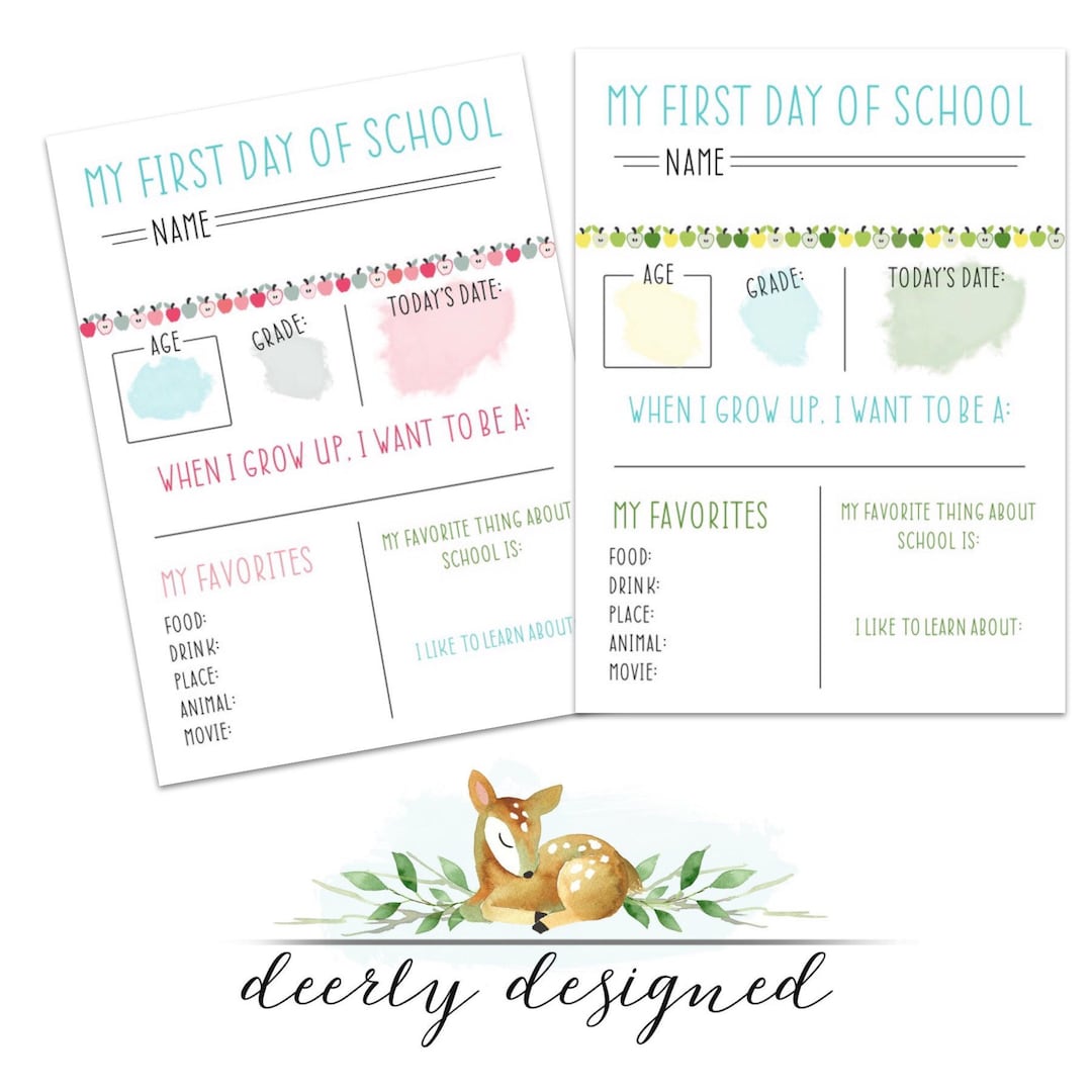 Simple First Day of School About Me Worksheet - Teacher Printable - PDF ...