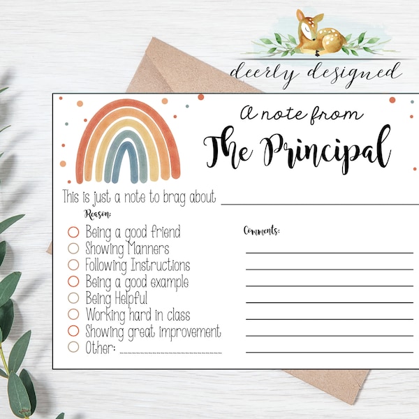 Principal Positive Feedback Note Mail From Principal Gift for Principal ...