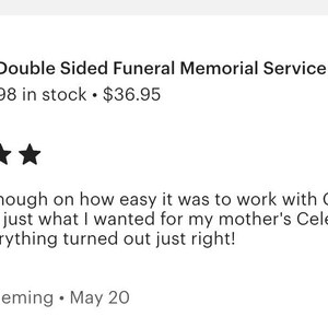 Double Sided Funeral Memorial Service Program Obituary in Remembrance ...