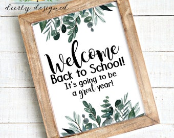 Boho Rainbow Welcome back to school Sign Classroom Bulletin | Etsy