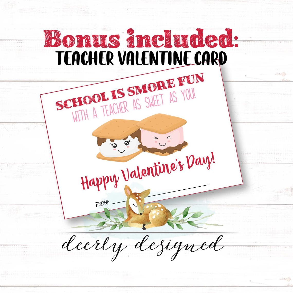 Smores Valentine Cards - S'mores Valentine Tag - Valentine Card ...
