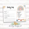 Boho Rainbow Allergy List Form Daycare Printable Daycare Office Sheet ...