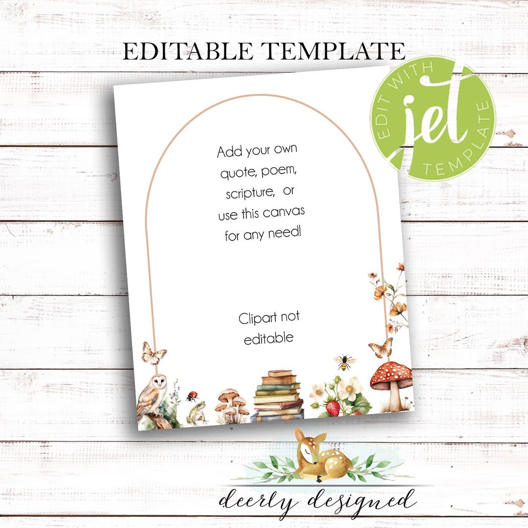 EDITABLE TEMPLATE - 8x10 Nature Canvas - Homeschool - Nature ...