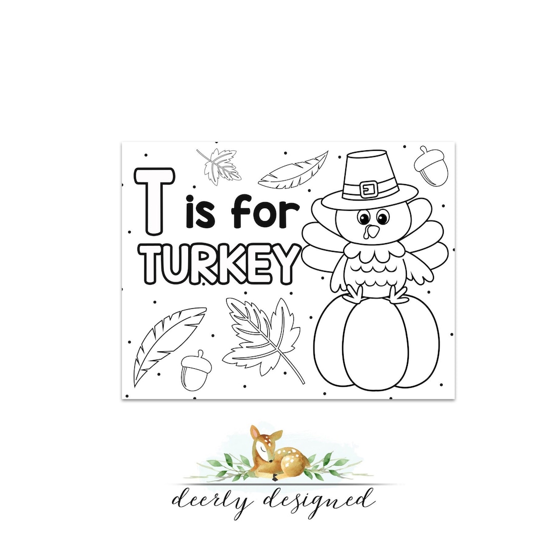 Turkey Coloring Page - Thanksgiving Printable - Thanksgiving Activity ...