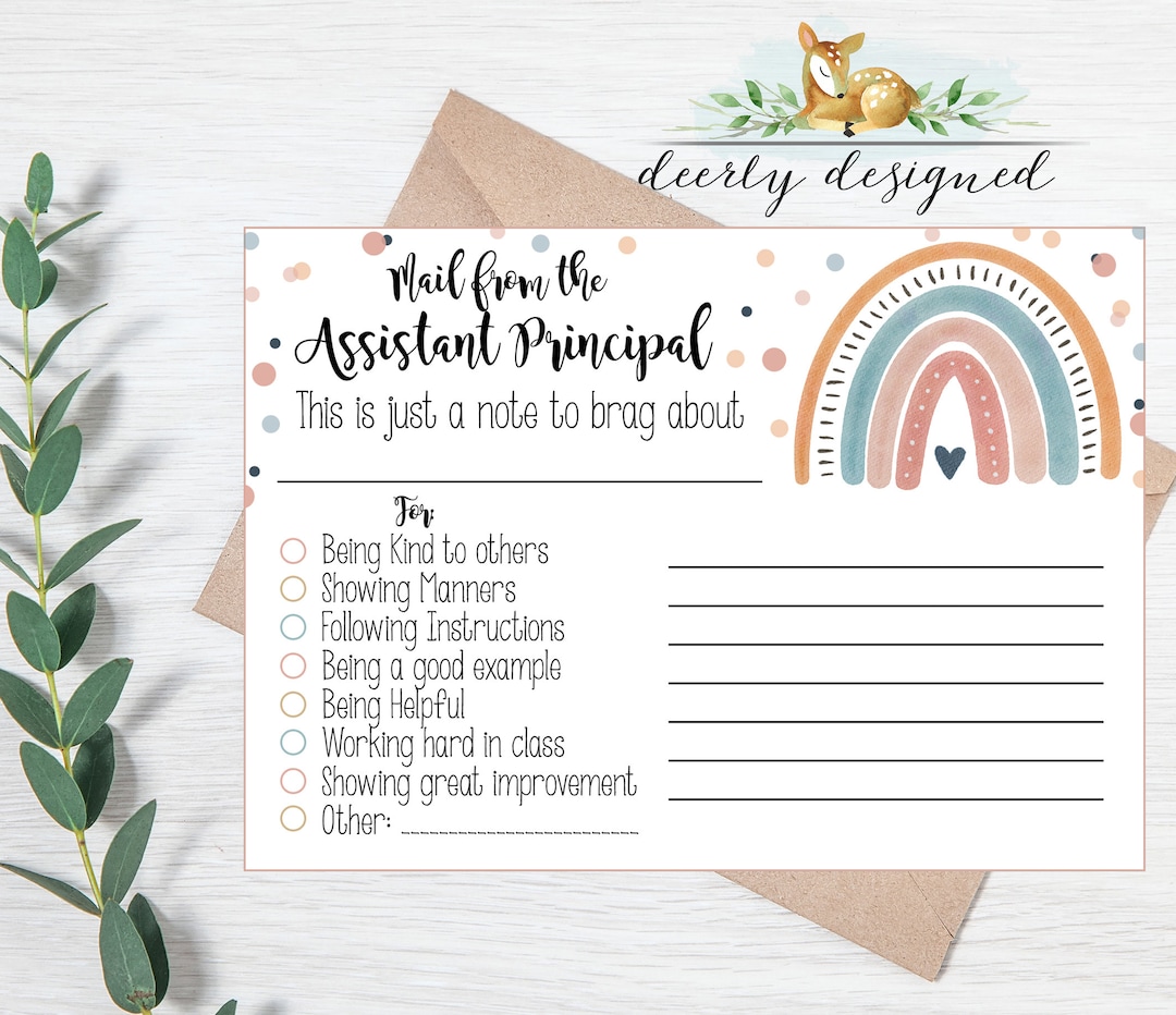 Assistant Principal Mail - Note From Assistant Principal - Vice ...