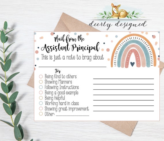 Assistant Principal Mail Note From Assistant Principal - Etsy