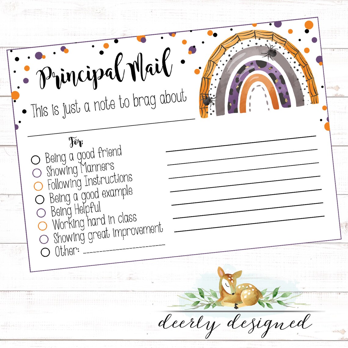 Principal Halloween Mail Printable - Note From Principal - From ...