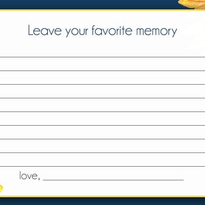 Leave A Memory - Funeral Memory Card - Instant Download Printable ...