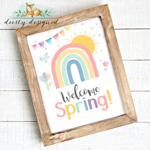 Welcome Spring Printable Sign Spring Classroom Sign Spring - Etsy