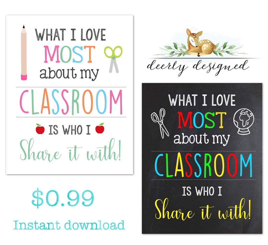 Classroom Quote - Teacher's Sign - Classroom Printable Digital Download ...