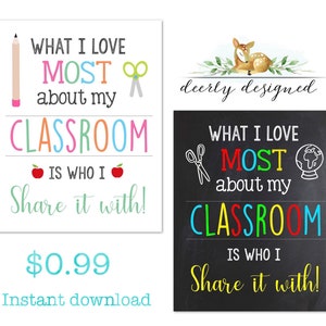 Classroom Quote - Teacher's Sign - Classroom Printable Digital Download ...