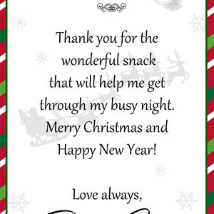 Note From Santa - Letter From Santa - Thank You From Santa - Thank You ...