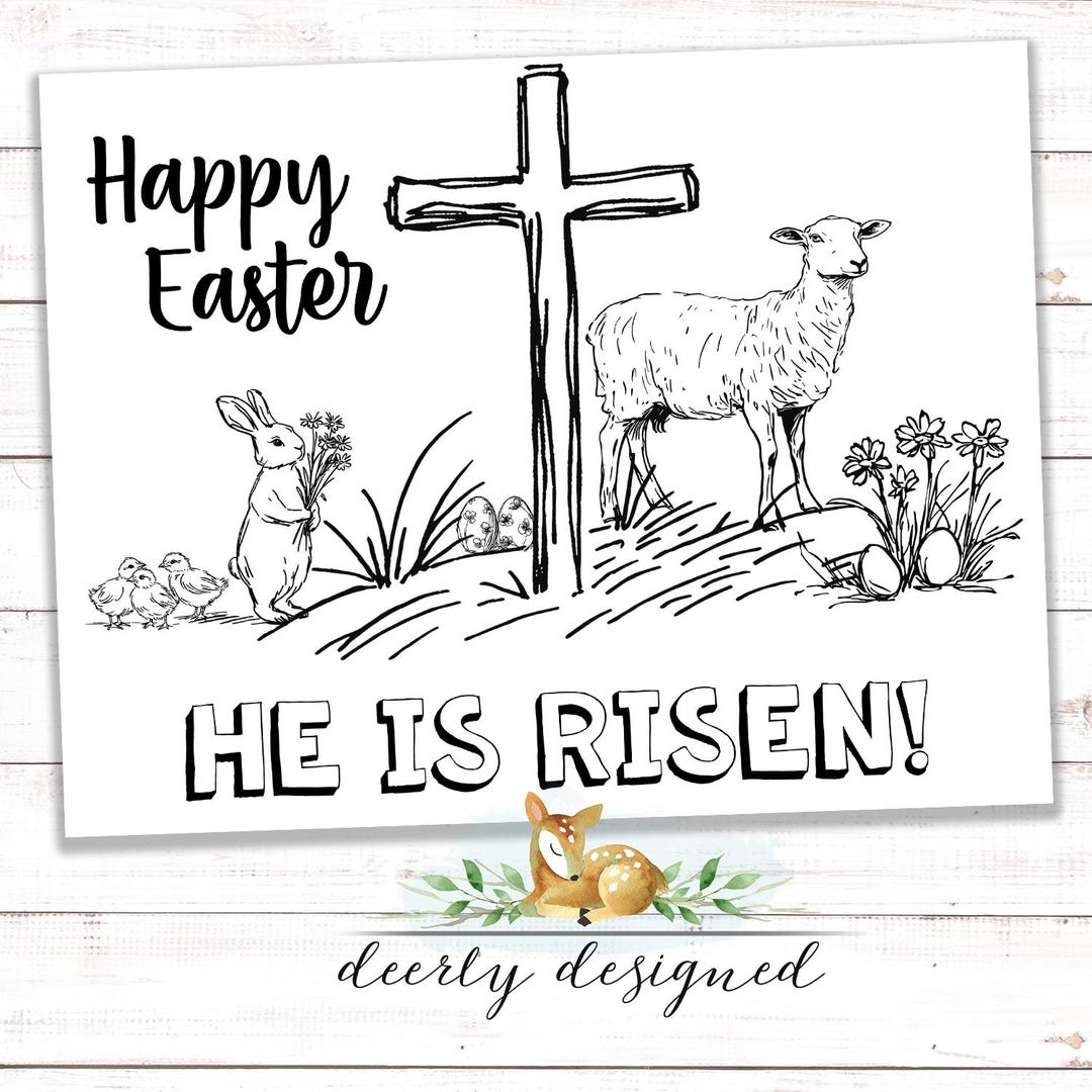 Religious Christian Easter Coloring Page - Sunday School - Easter ...