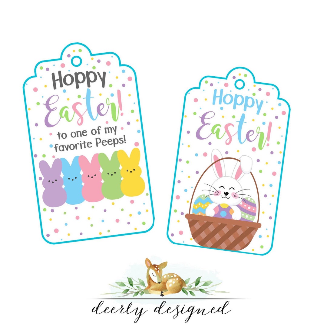 Easter Gift Tag - Hoppy Easter - Easter Peeps - Easter Tag - Easter ...