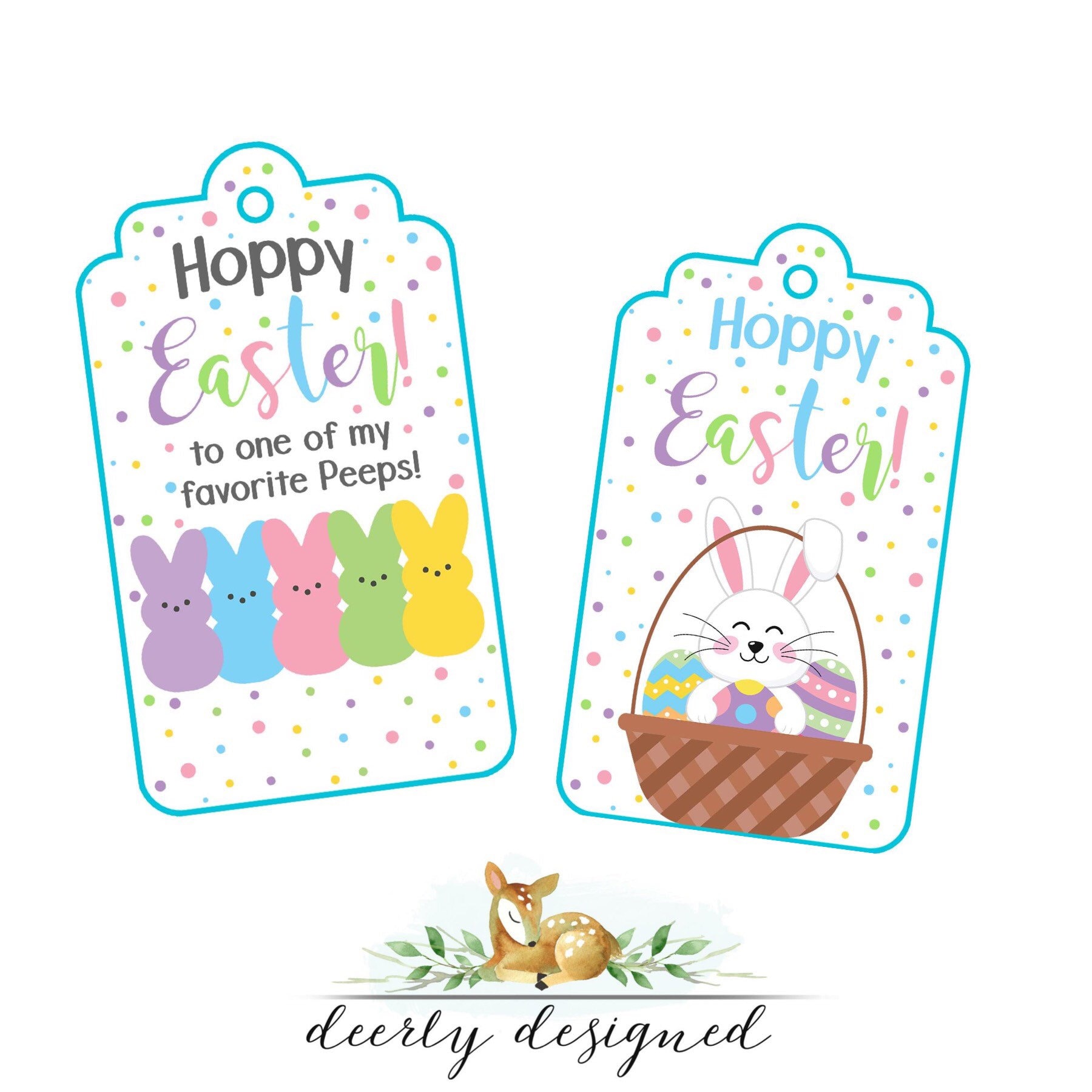 Easter Gift Tag - Hoppy Easter - Easter Peeps - Easter Tag - Easter ...