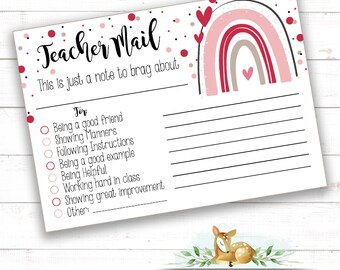 Fall Rainbow Teacher Mail - Note From the Teacher - Teacher Report ...