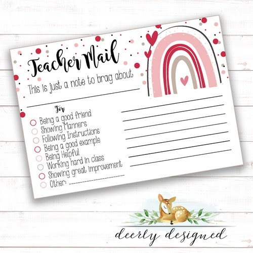 Teacher Mail Note From the Teacher Teacher Report Good - Etsy